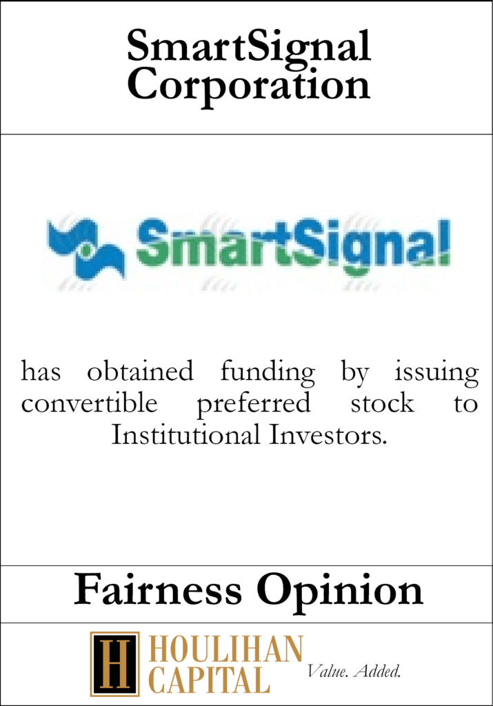 SmartSignal tombstone | Houlihan Capital