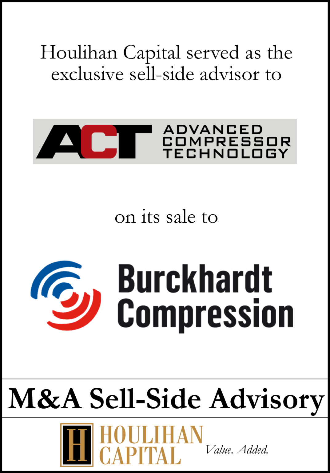 Houlihan Capital acted as the exclusive financial advisor to Advanced ...